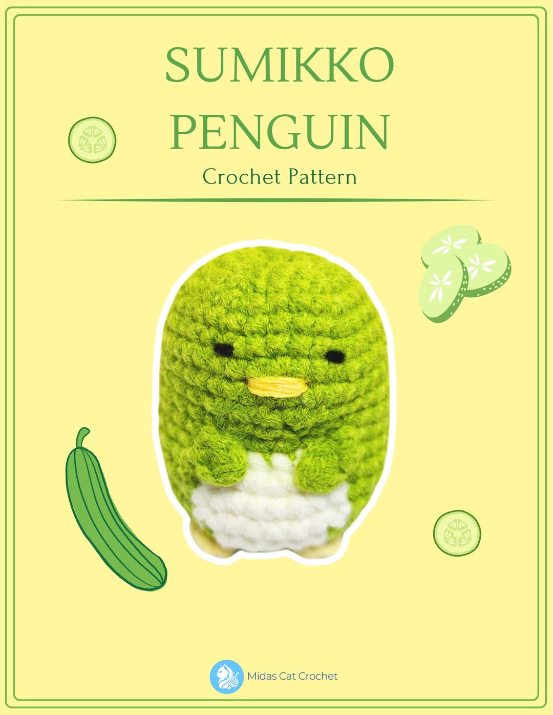 Sumikko Green Penguin Amigurumi Crochet Pattern - PDF, Small, Penguin ...