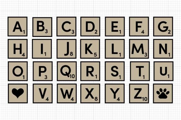 Scrabble Tiles SVG Files Alphabet SVG for Cricut & Silhouette ...