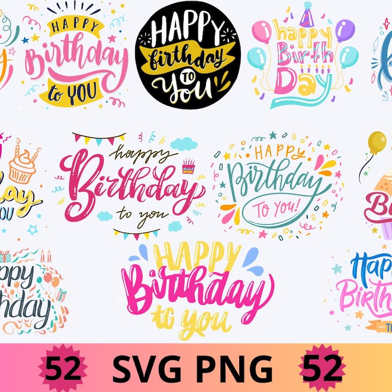 Happy Birthday Svg - Etsy