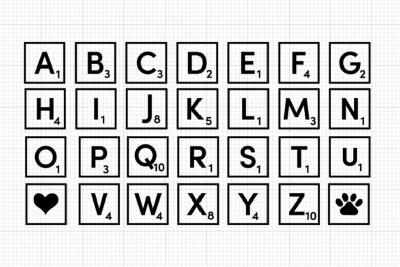 Scrabble Tiles SVG Files Alphabet SVG for Cricut & Silhouette ...