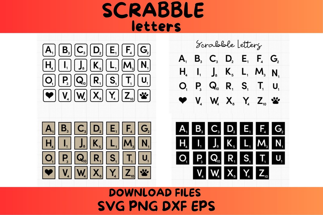 Scrabble Tiles SVG Files Alphabet SVG for Cricut & Silhouette ...