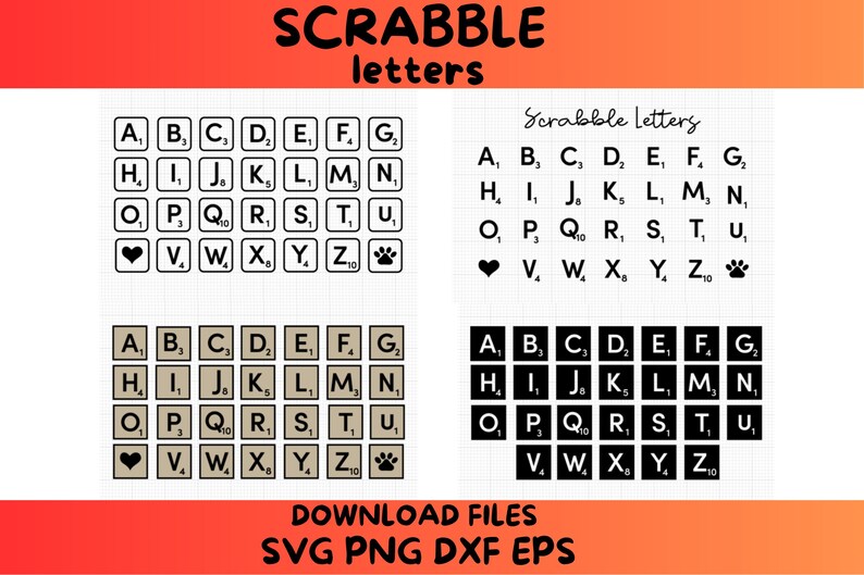 Scrabble Tiles SVG Files Alphabet SVG for Cricut & Silhouette ...