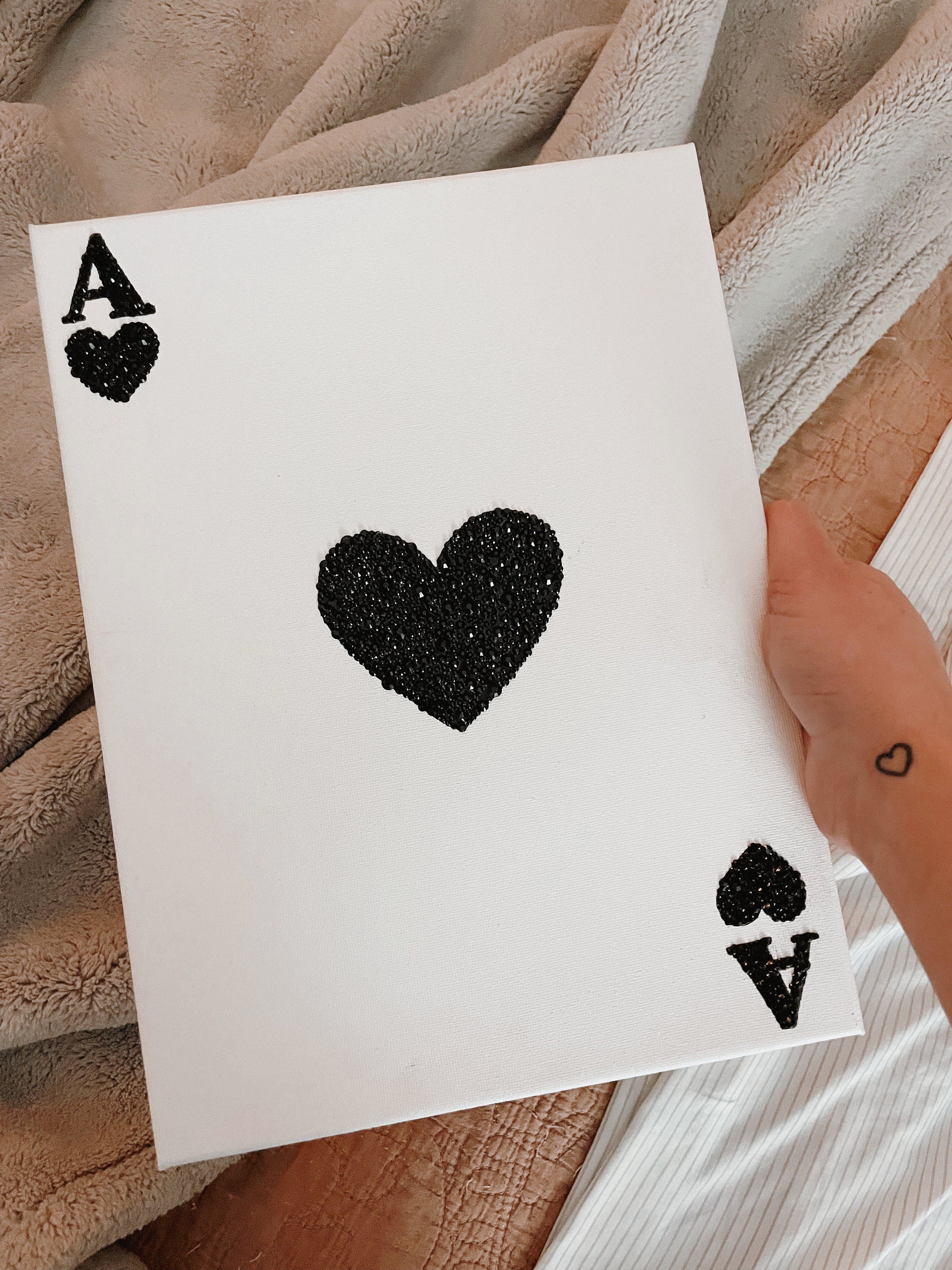 9x12 Rhinestone Canvas Ace Card Black - Etsy