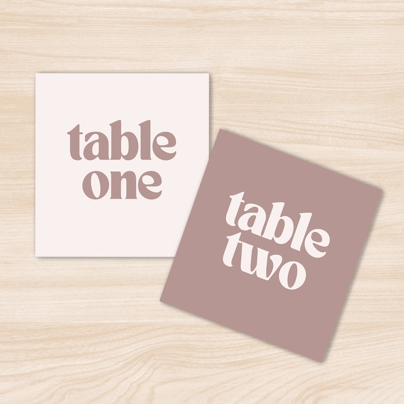 Pastel Retro Wedding Table Numbers: 4x4 Prints (canva Template) - Etsy