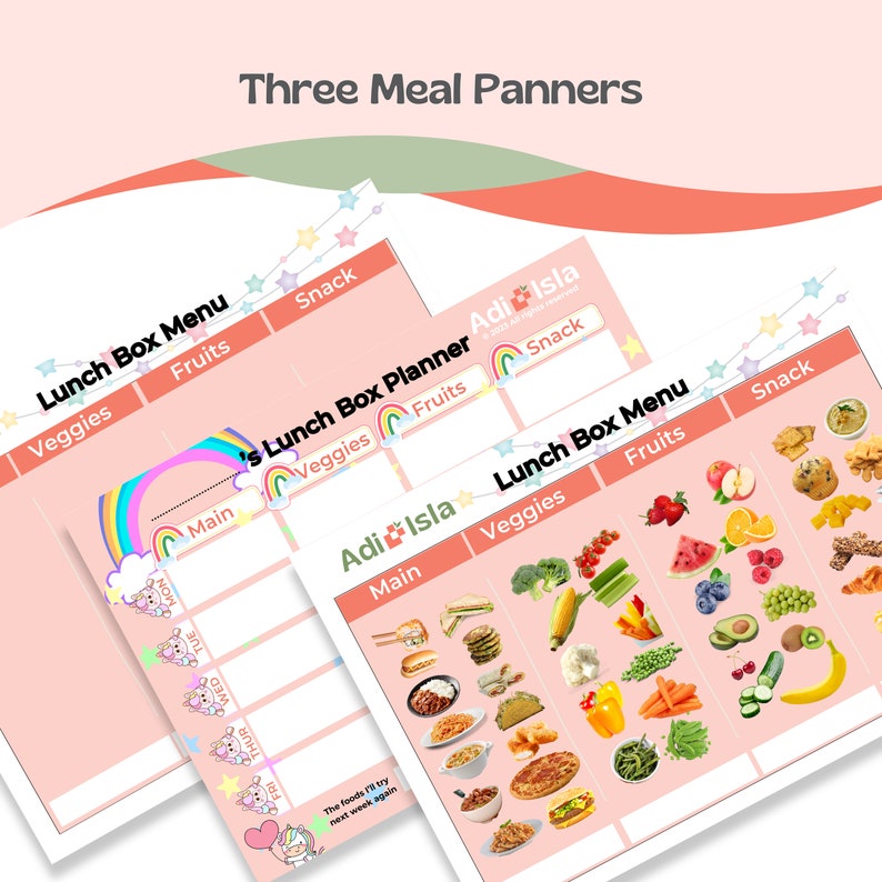 School Lunchbox Planner for Kids Healthy & Fun Meals - Meal Planning ...