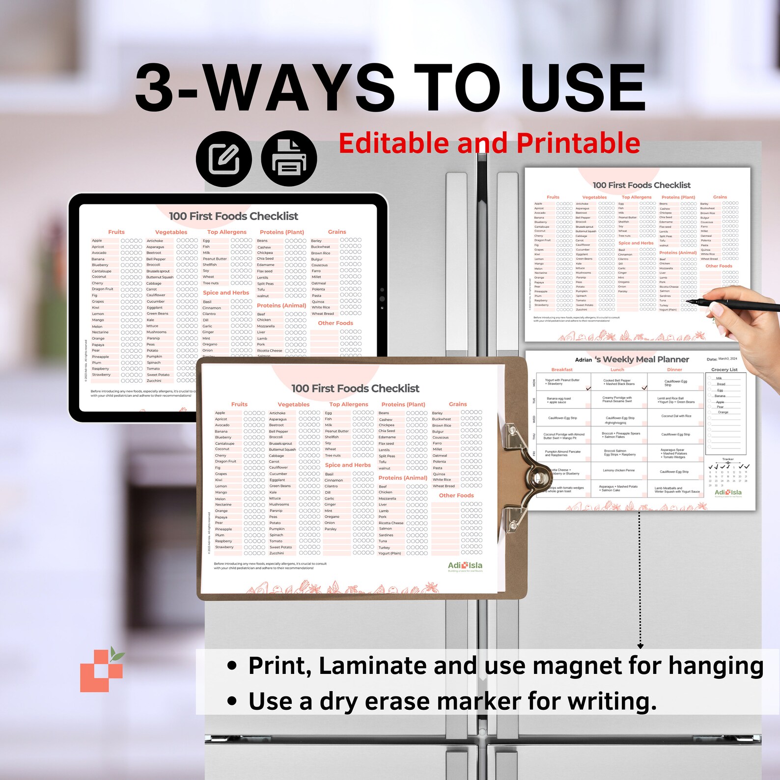100 First Foods Before One Tracker and Weekly Meal Planner Bonus ...
