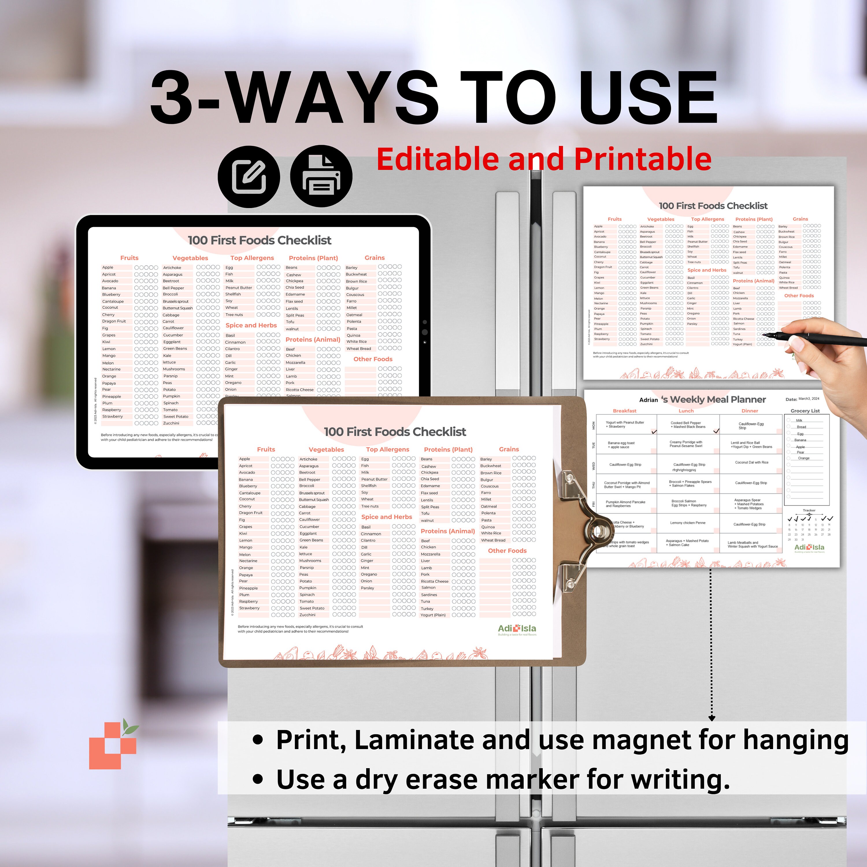 100 First Foods Before One Tracker and Weekly Meal Planner Bonus ...