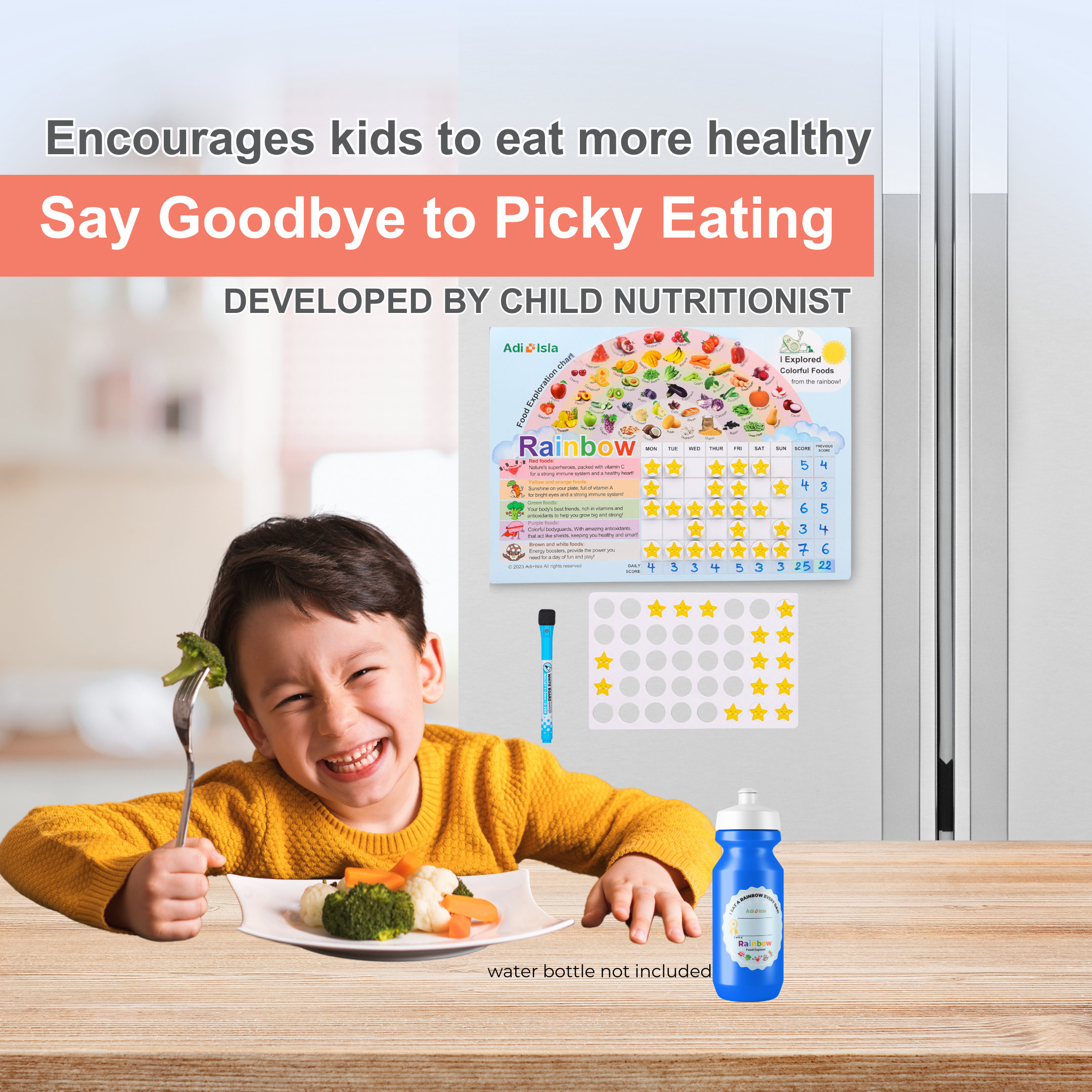 Rainbow Foods Exploration Chart 40 Stars Flashcards Marker Healthy ...