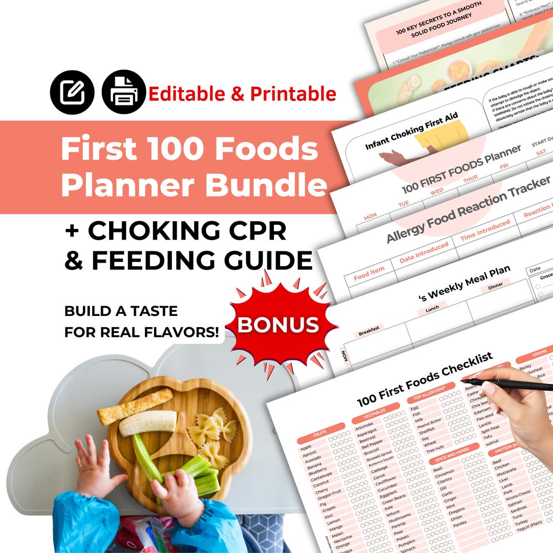 100 First Foods Before One Tracker and Weekly Meal Planner Bonus ...