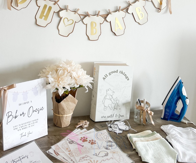 DIY Onesie Making Station Kit Baby Shower | Customizable Decals, Baby ...