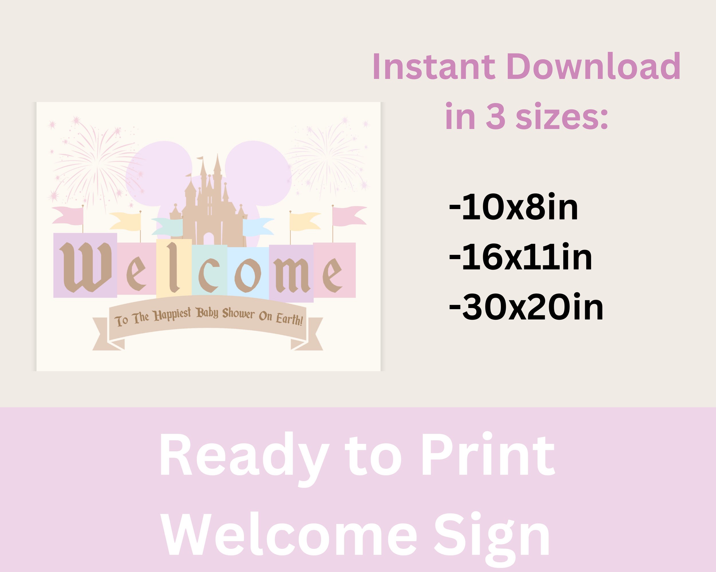 Happiest Baby Shower on Earth Welcome Sign Vintage Disneyland Babyland ...