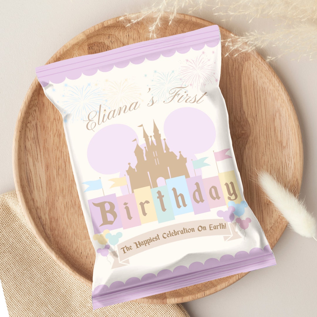 Editable Vintage Disneyland Chip Bag Template - Pastel Colors - Canva ...