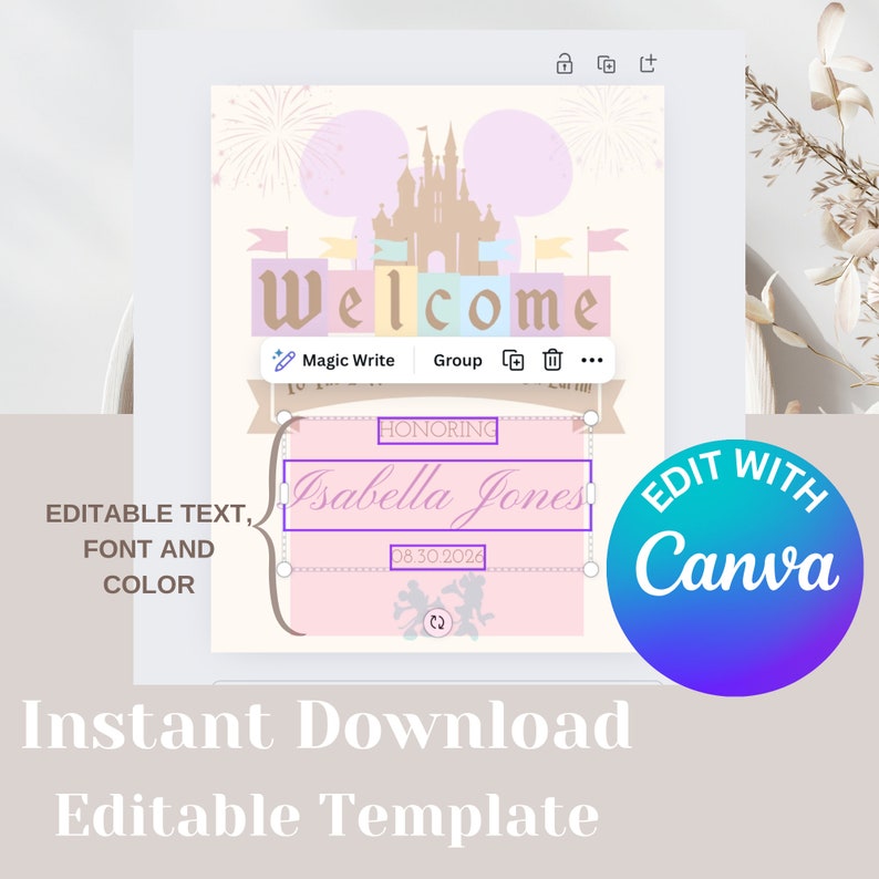 Happiest Baby Shower on Earth - Welcome Sign - Editable - Vintage ...