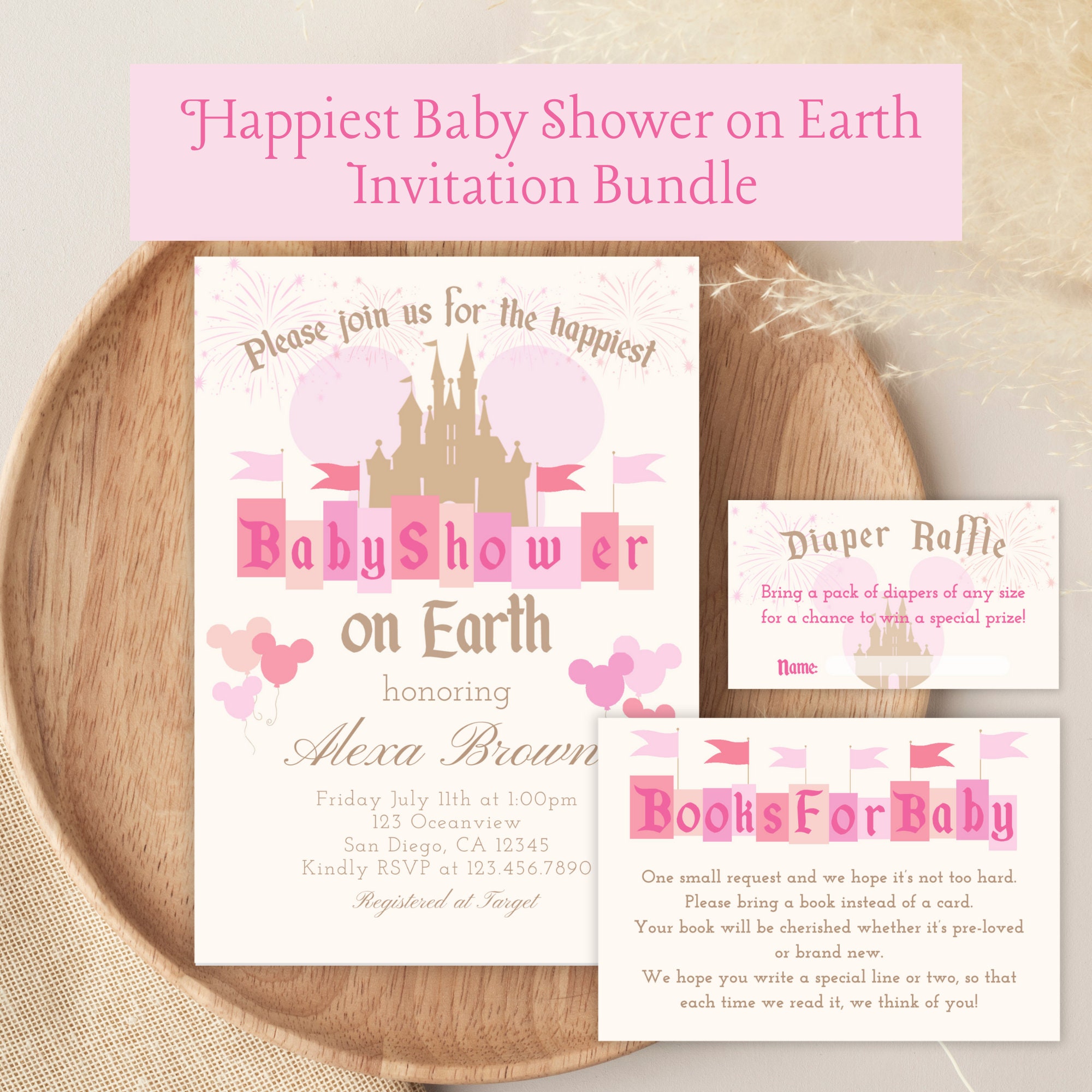 Pink Happiest Baby Shower on Earth - Invitation Bundle - Printable ...