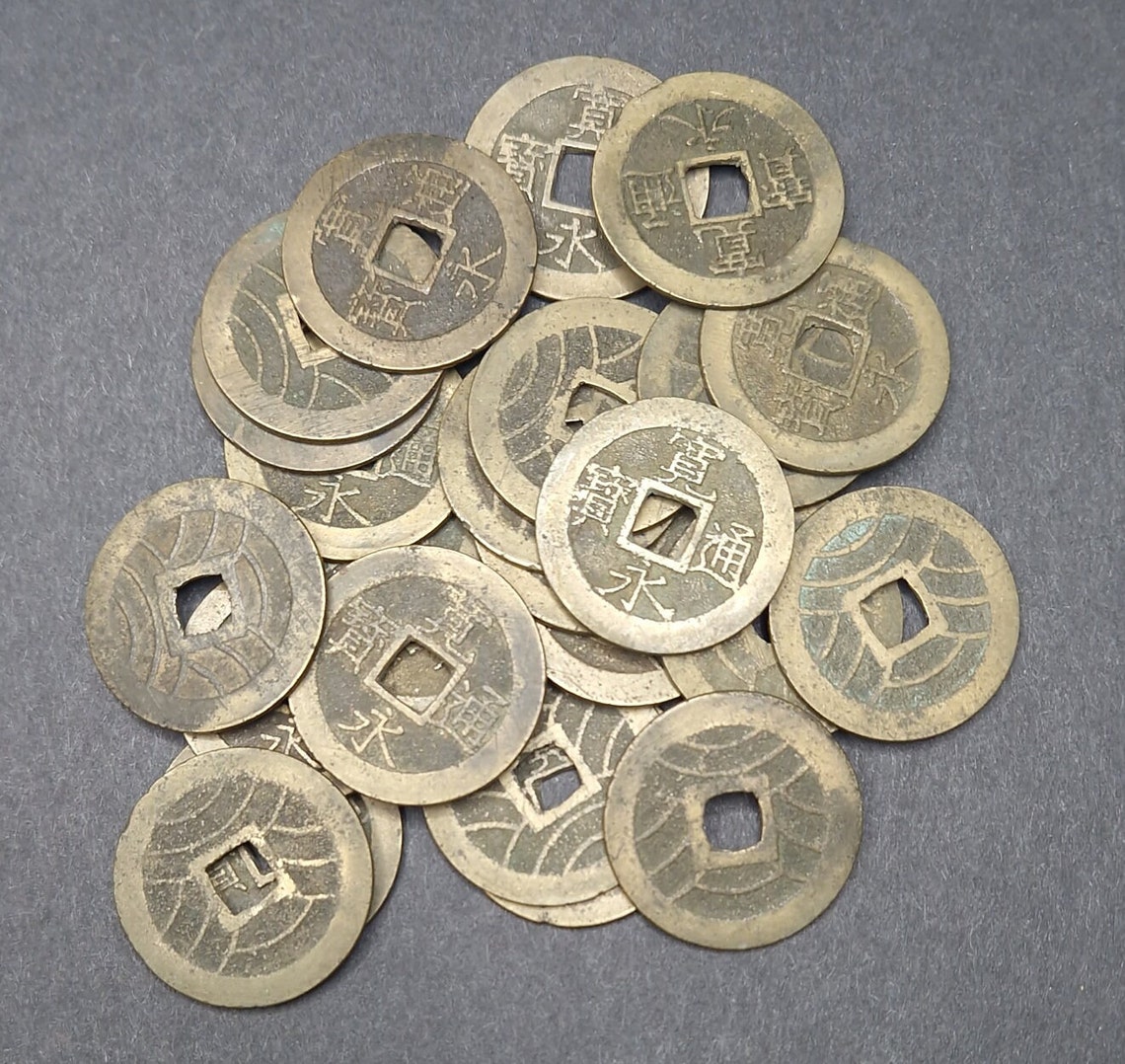 Genuine Japan Samurai Era Coin, 1769-1859, Kanei Tsuho 4 Mon, Edo ...