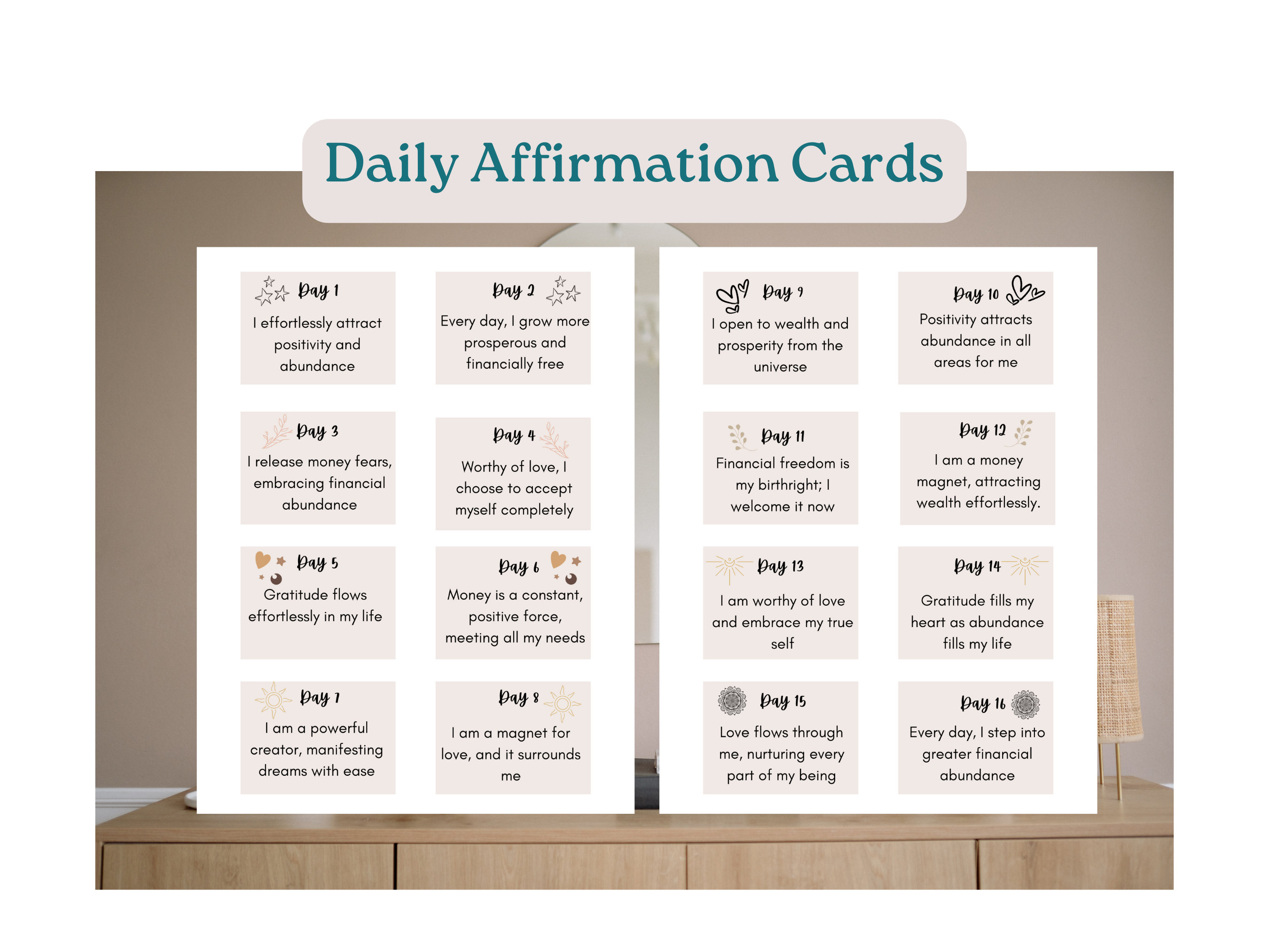 Tarjetas de afirmación imprimibles, establecimiento de objetivos ...