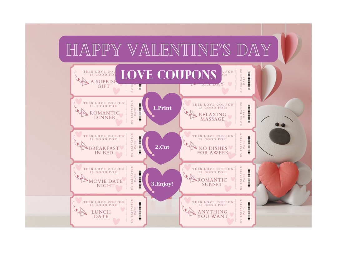 Valentine Coupon Printable, Valentines Day, Valentine Printable ...