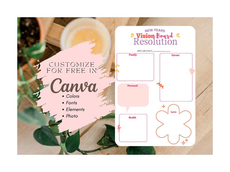Vision Board Printable Bundle, Affirmation Cards, Vision Board, Goal ...