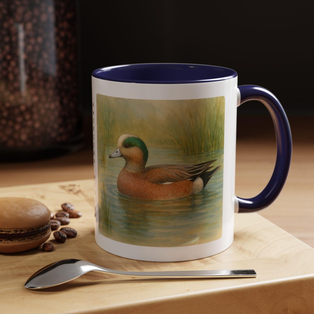 American Wigeon Mug | Watercolor Bird Art | Elegant Nature-inspired Mug ...