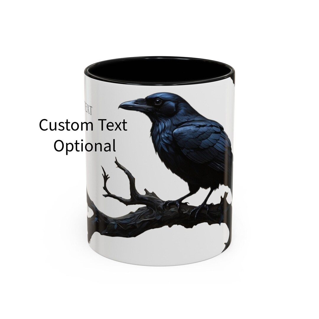 Raven Coffee Cup, Custom Mug, Personalized Bird Mug, Raven Mug, Bird ...