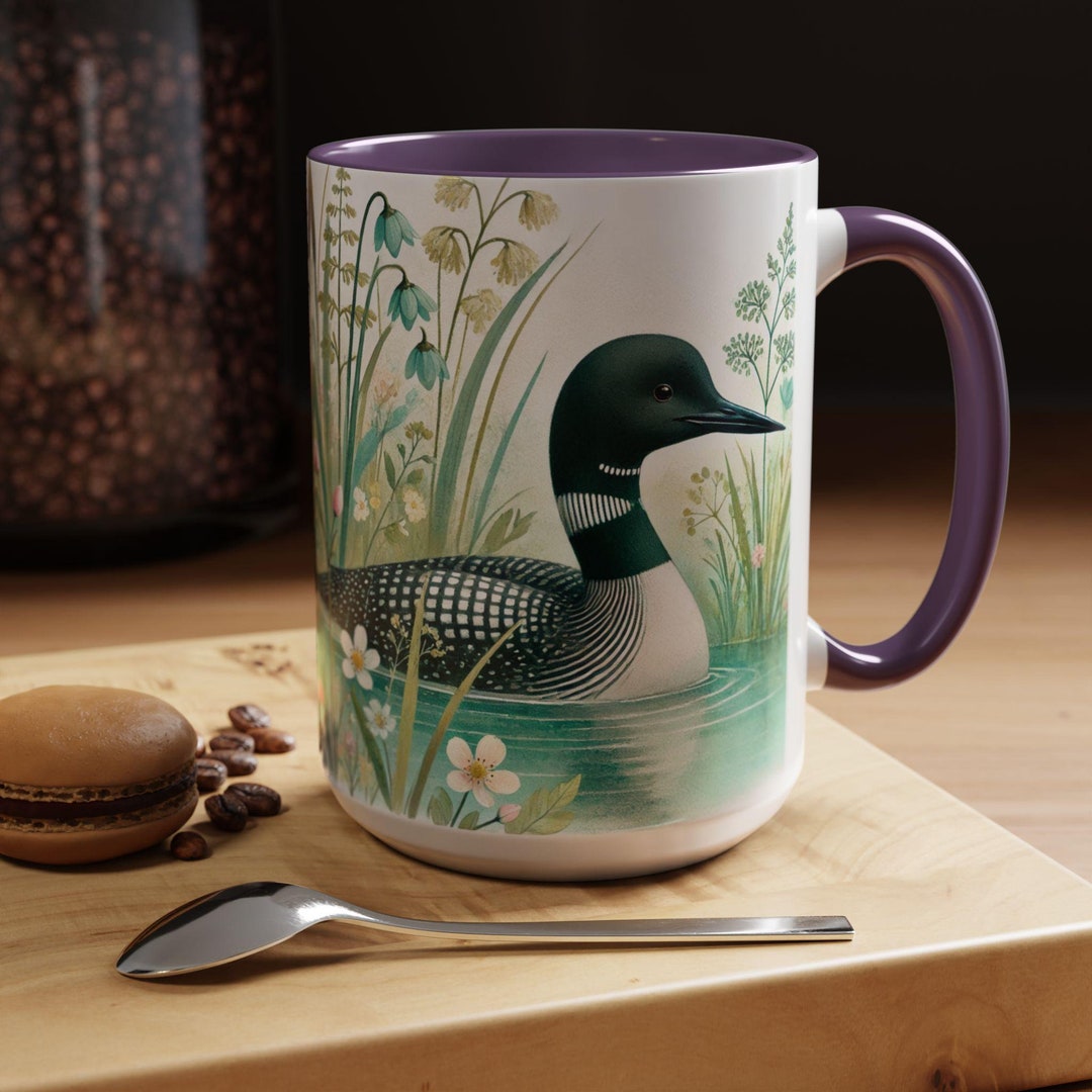 Common Loon Mug | Spring Vibes Mug | Nature-inspired Drinkware | Mug ...