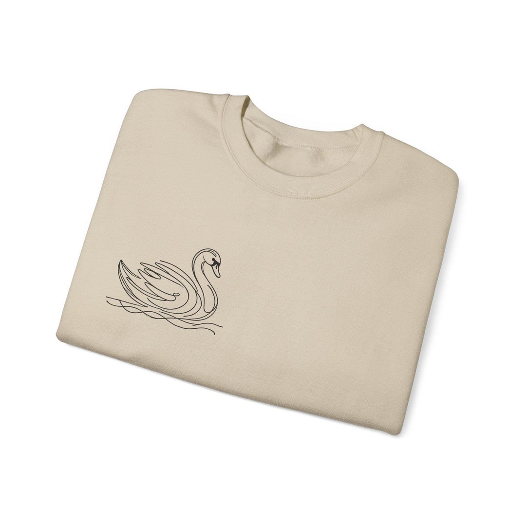 Minimalist Swan Sweatshirt | Elegant Line Art Design | Nature-inspired ...