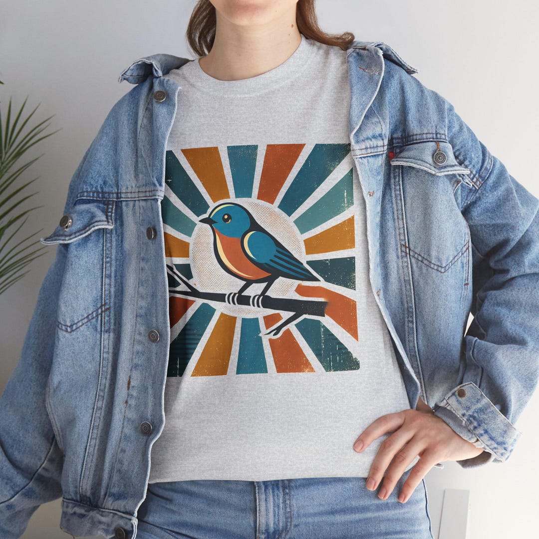 Retro Bluebird Shirt | Vintage Bird Design | Nature-inspired Apparel ...