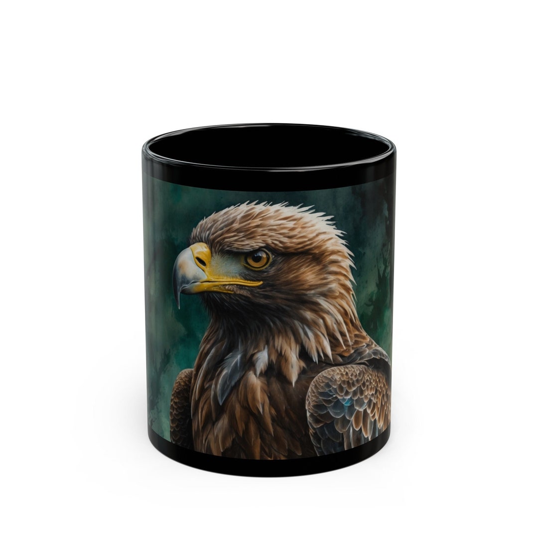 Hawk Mug, Hawk Mug With Watercolor Background, Hawk Gift, Bird Lover ...