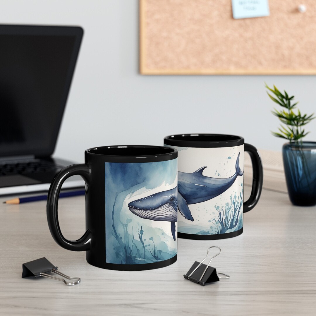 Whale Mug, Great Blue Whale, Whale Gift, Whale Lover Gift, Whale Mug in ...