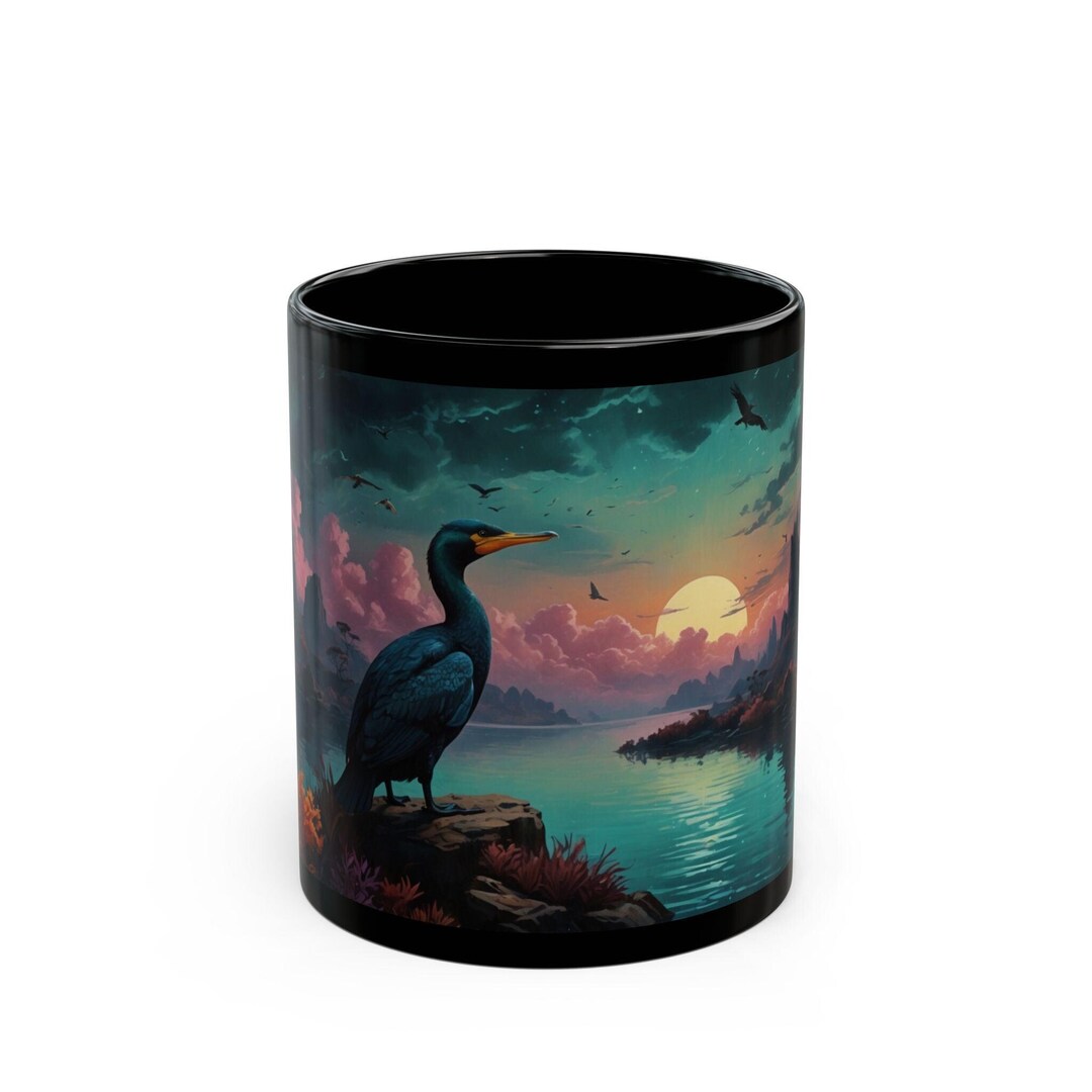 Surrealist Double-crested Cormorant Mug | Dreamlike Cormorant Design ...