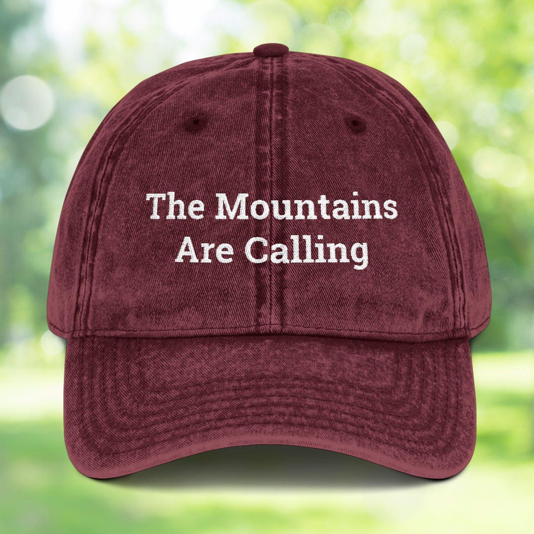 The Mountains Are Calling Hat | Embroidered Hiking Hat | Outdoor ...