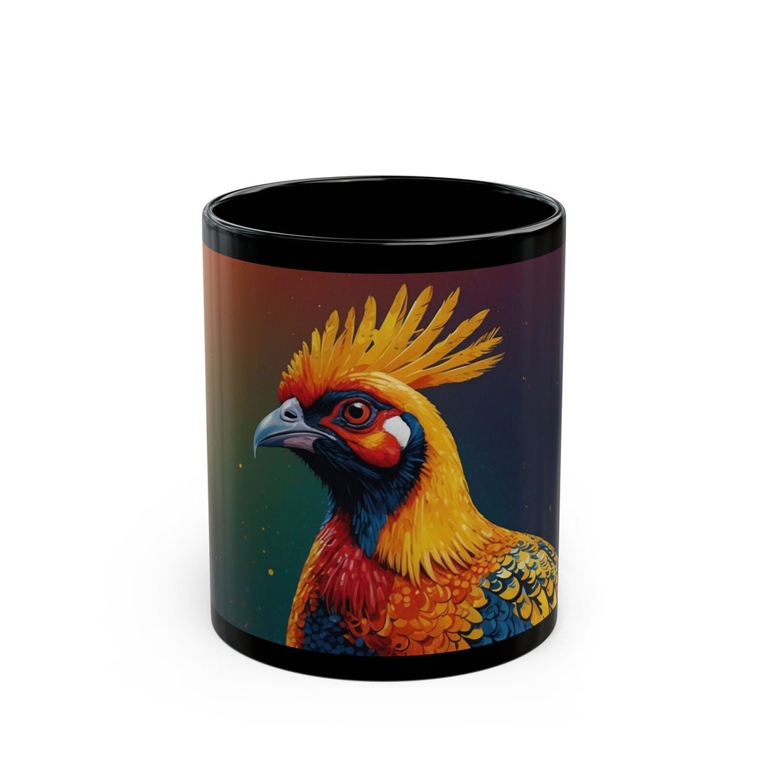 Golden Pheasant Mug, Pop Art Mug, Pastel Color Mugs, Gift With Pheasant ...