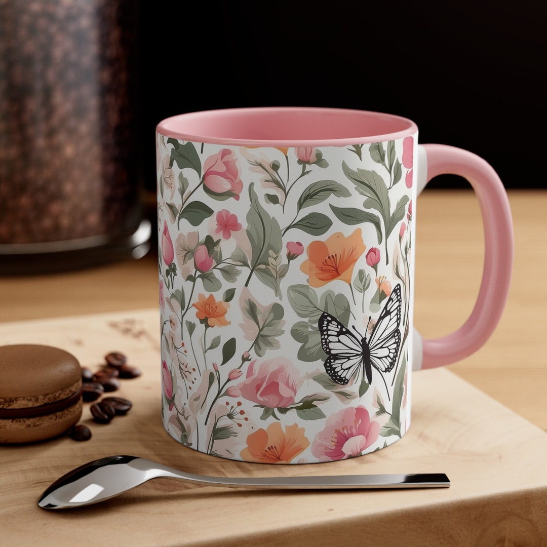 Butterfly Mug, Cute Pastel Butterfly Coffee Cup, Mothers Day Gift, Bird ...