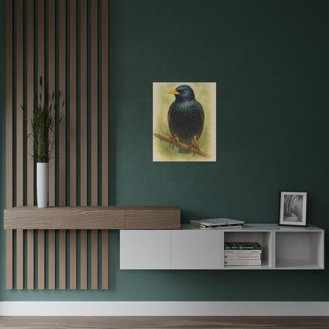 European Starling Poster | Watercolor Bird Art Print | Bird Poster ...