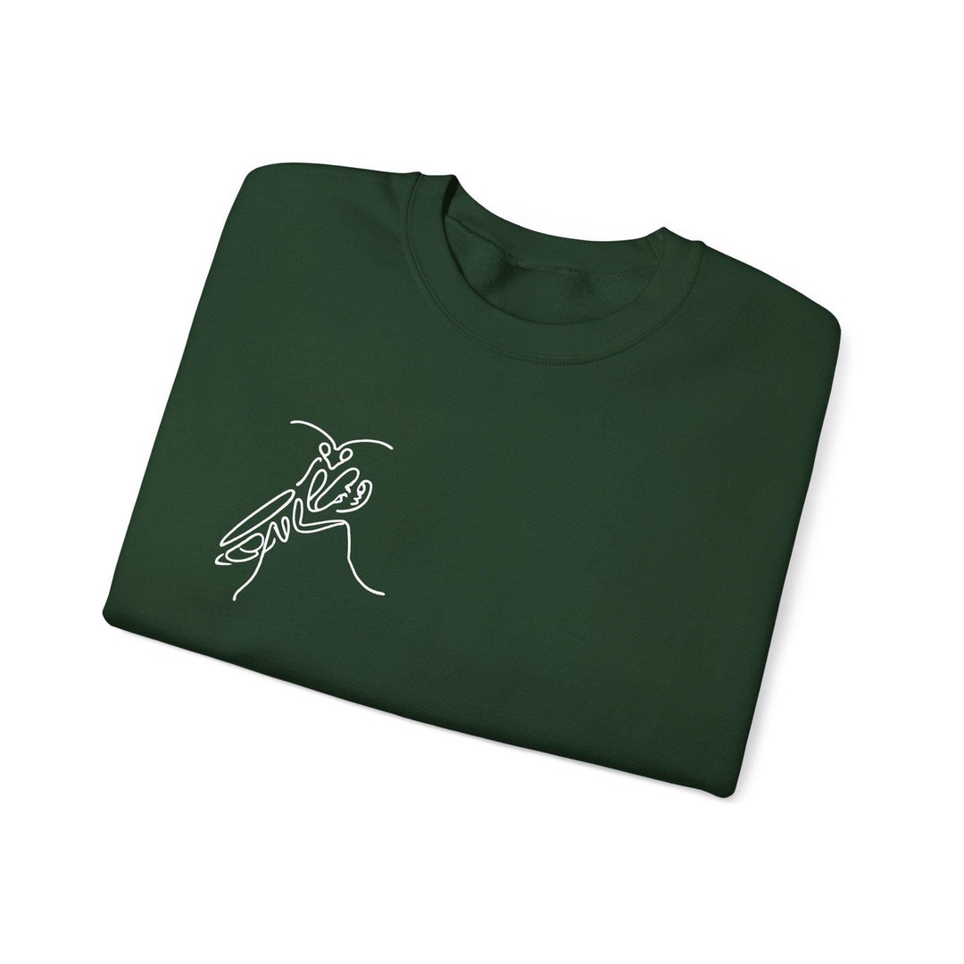 Minimalist Praying Mantis Sweatshirt | Simple Line Art Design | Nature ...