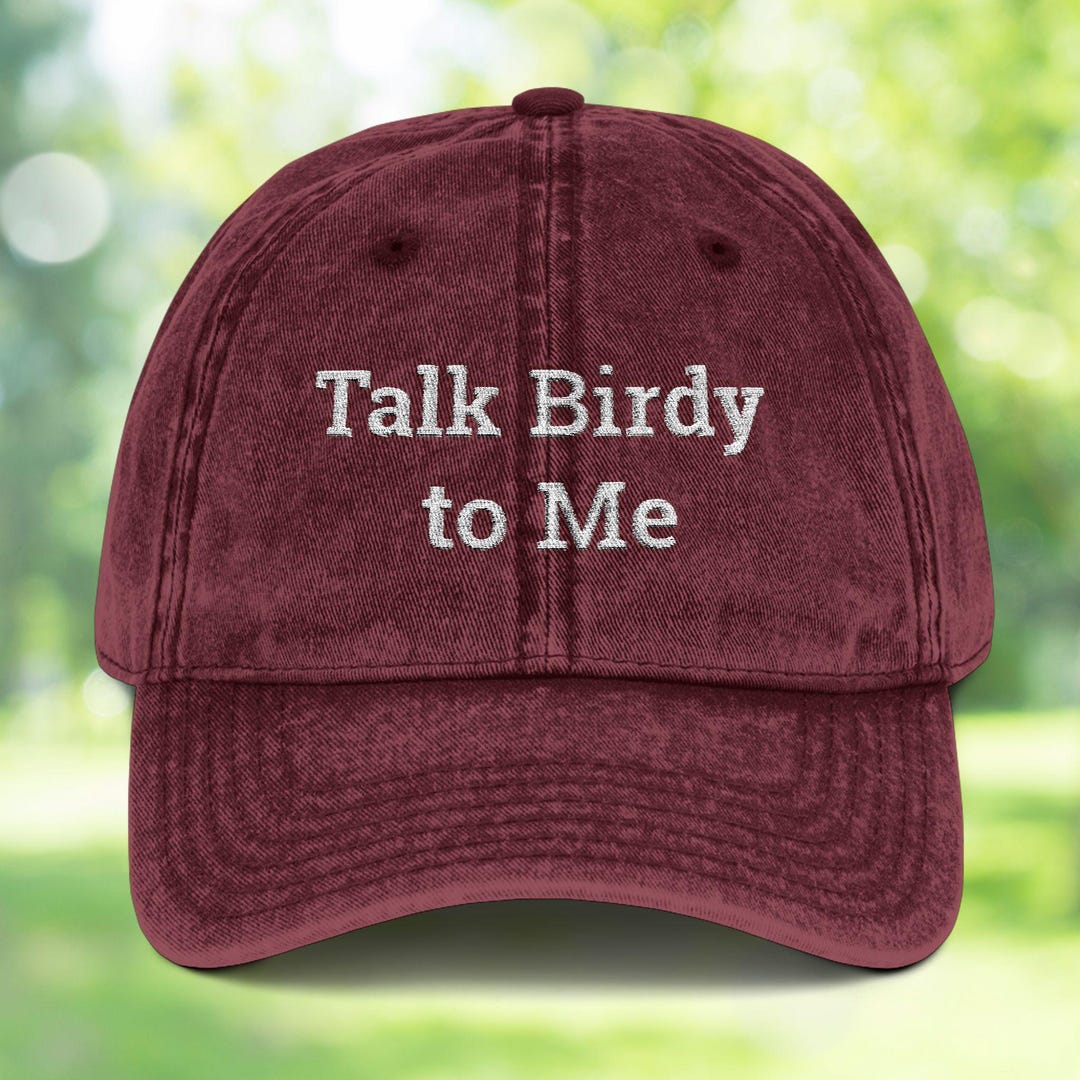 Talk Birdy to Me Embroidered Hat | Funny Bird Lover Cap | Vintage Hat ...