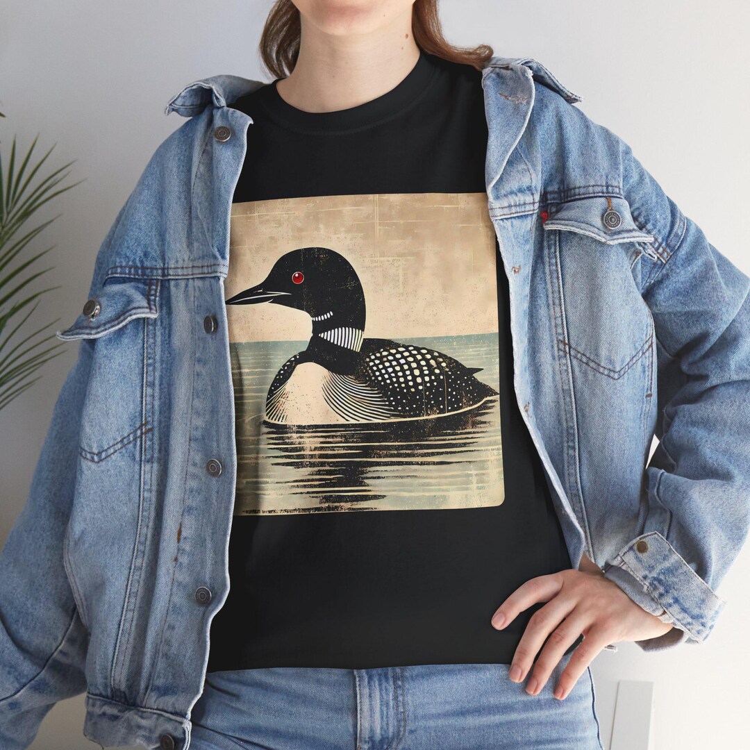 Rustic Common Loon Shirt | Vintage Bird Design | Nature-inspired ...