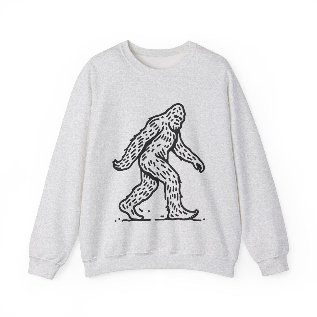 Minimalist Bigfoot Sweater | Bold Line Art Design | Cryptid-inspired ...