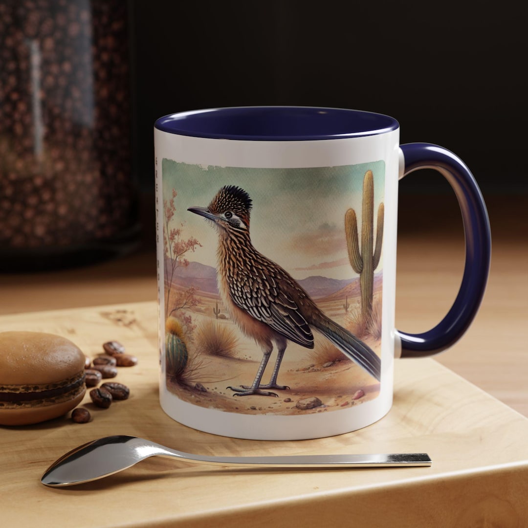 Greater Roadrunner Mug | Realistic Watercolor Bird Illustration ...