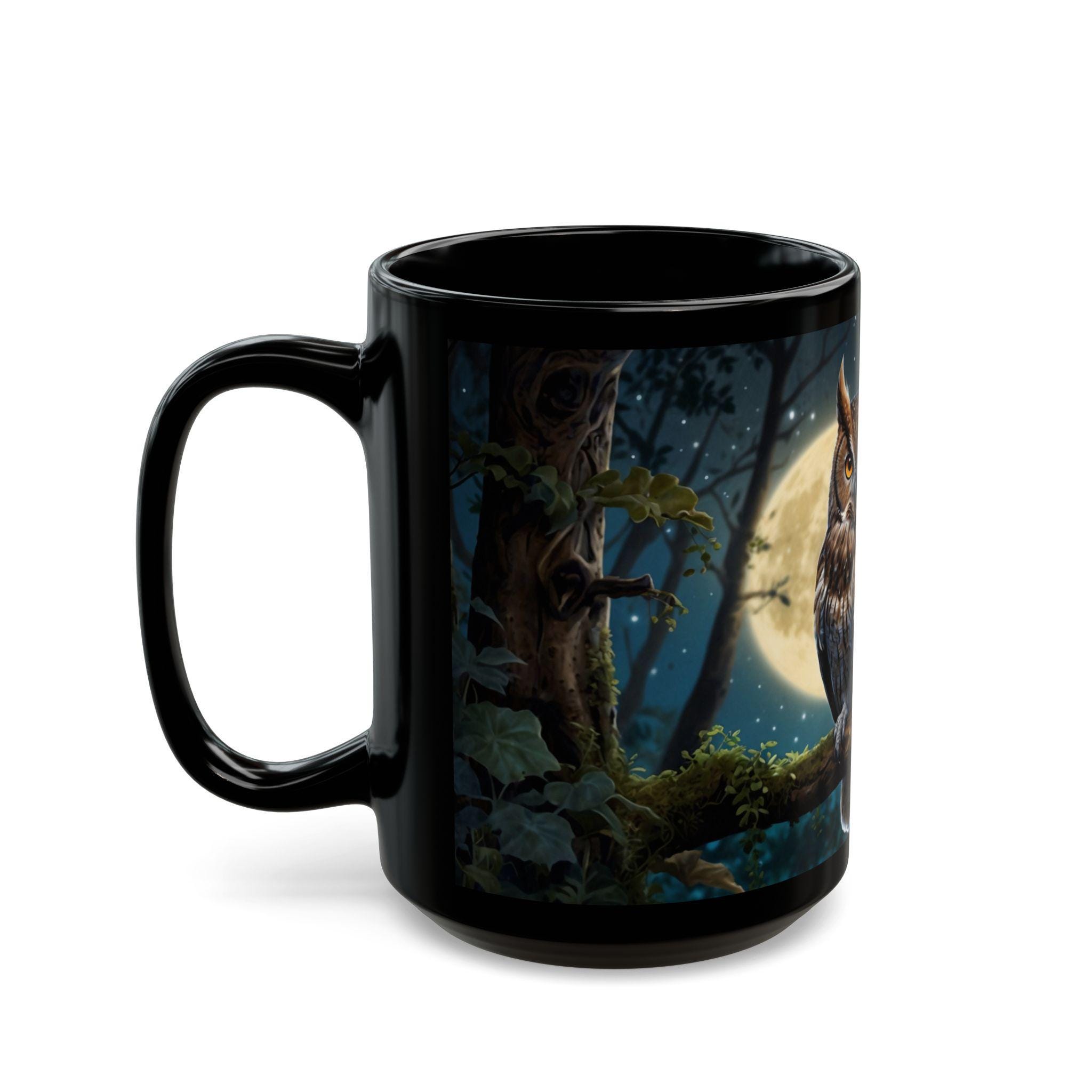 Mystical Owl Night Mug | Eastern Screech Owl Coffee Mug | Moonlit ...