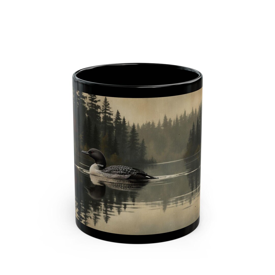 Rustic Common Loon Mug | Vintage Bird Design | Nature-inspired ...