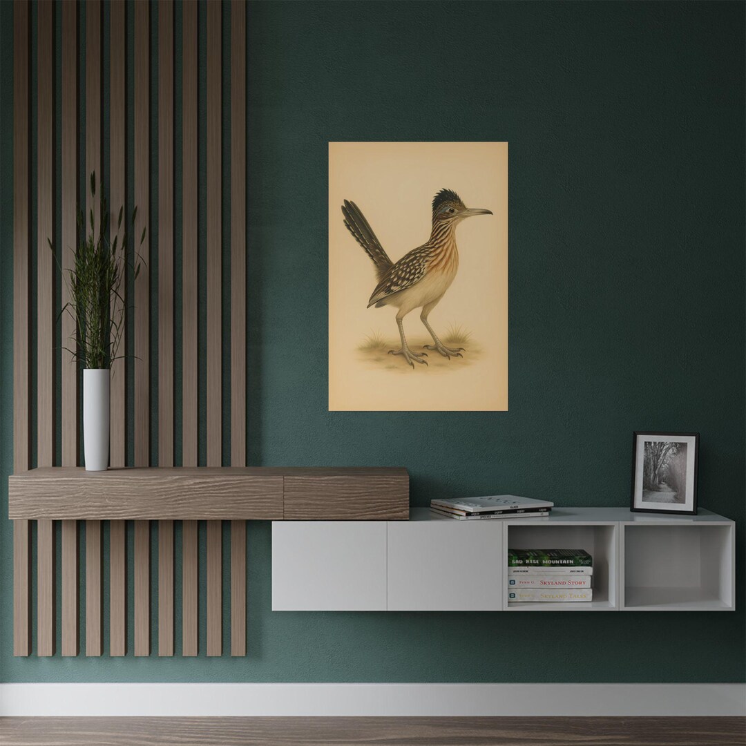 Greater Roadrunner Poster | Vintage Bird Illustration | Desert Bird ...
