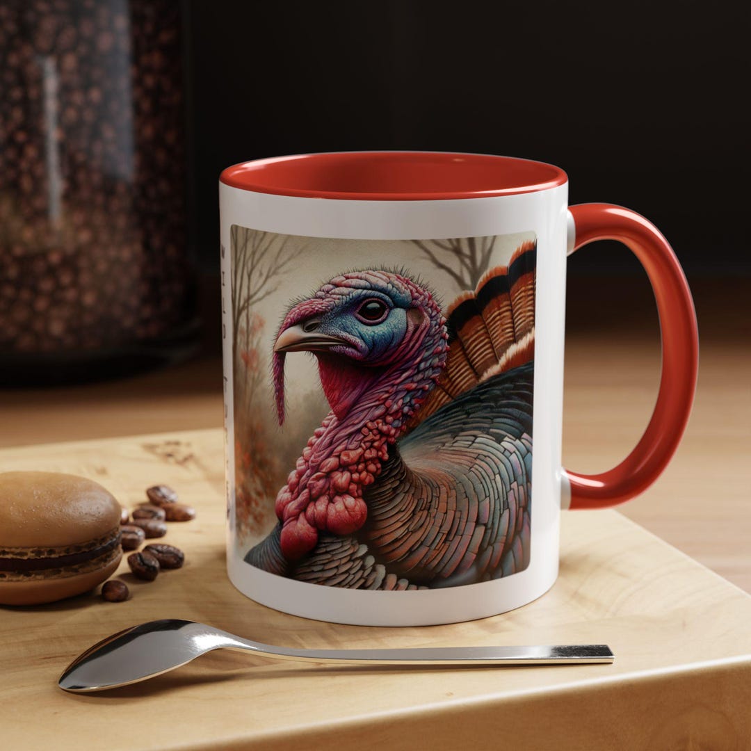 Watercolor Wild Turkey Mug | Elegant Bird Design | Nature-inspired ...
