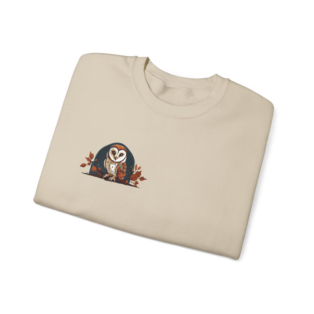 Barn Owl Crewneck Sweatshirt, Bird Sweatshirt, Simple Owl Sweatshirt ...