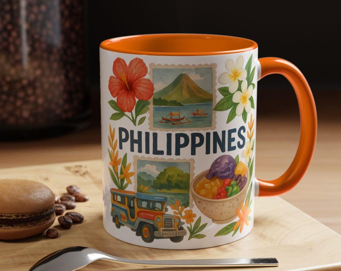 Filipino Style Ceramic Mug With Jeepney, Philippines Souvenir Coffee ...