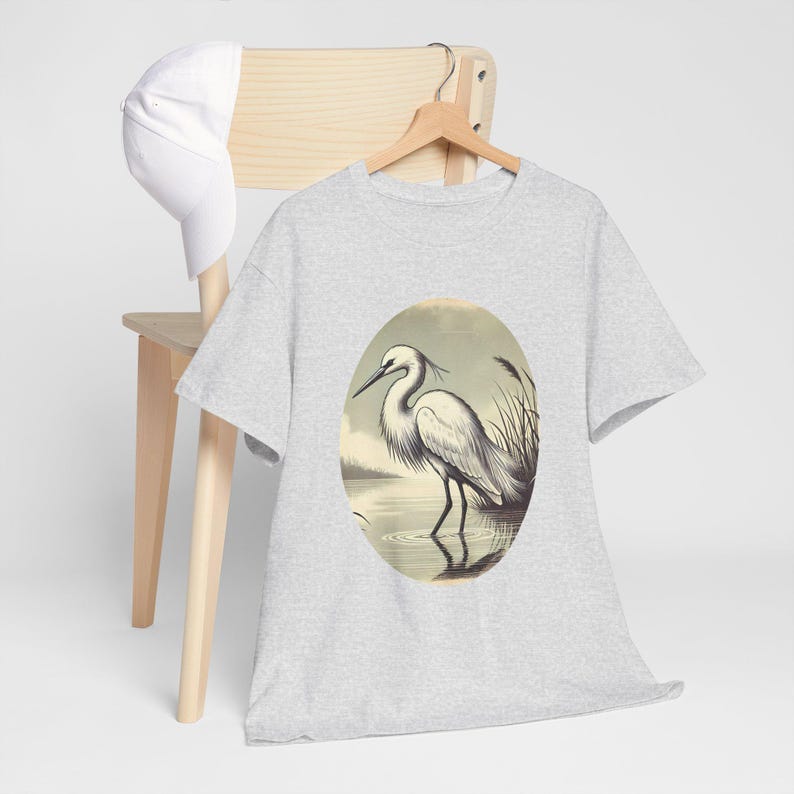Vintage Egret Shirt | Classic Bird Design | Nature-inspired Apparel for ...