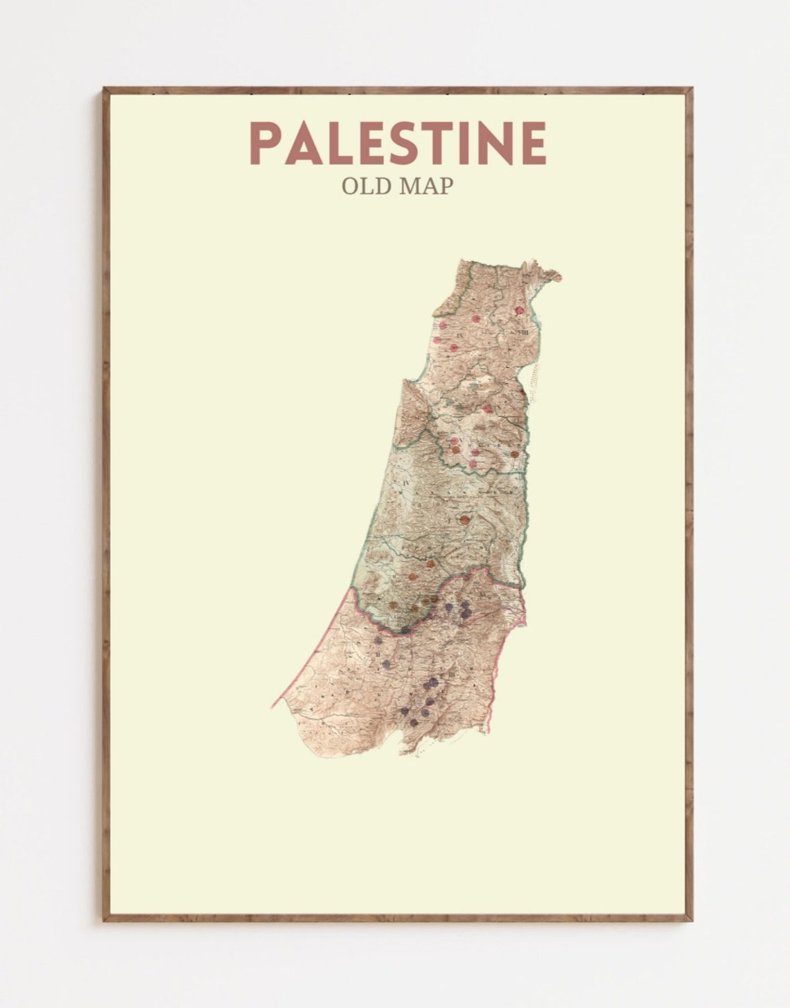 Historic Palestine Map Print Road Map Poster دولة فلسطين - Etsy Canada