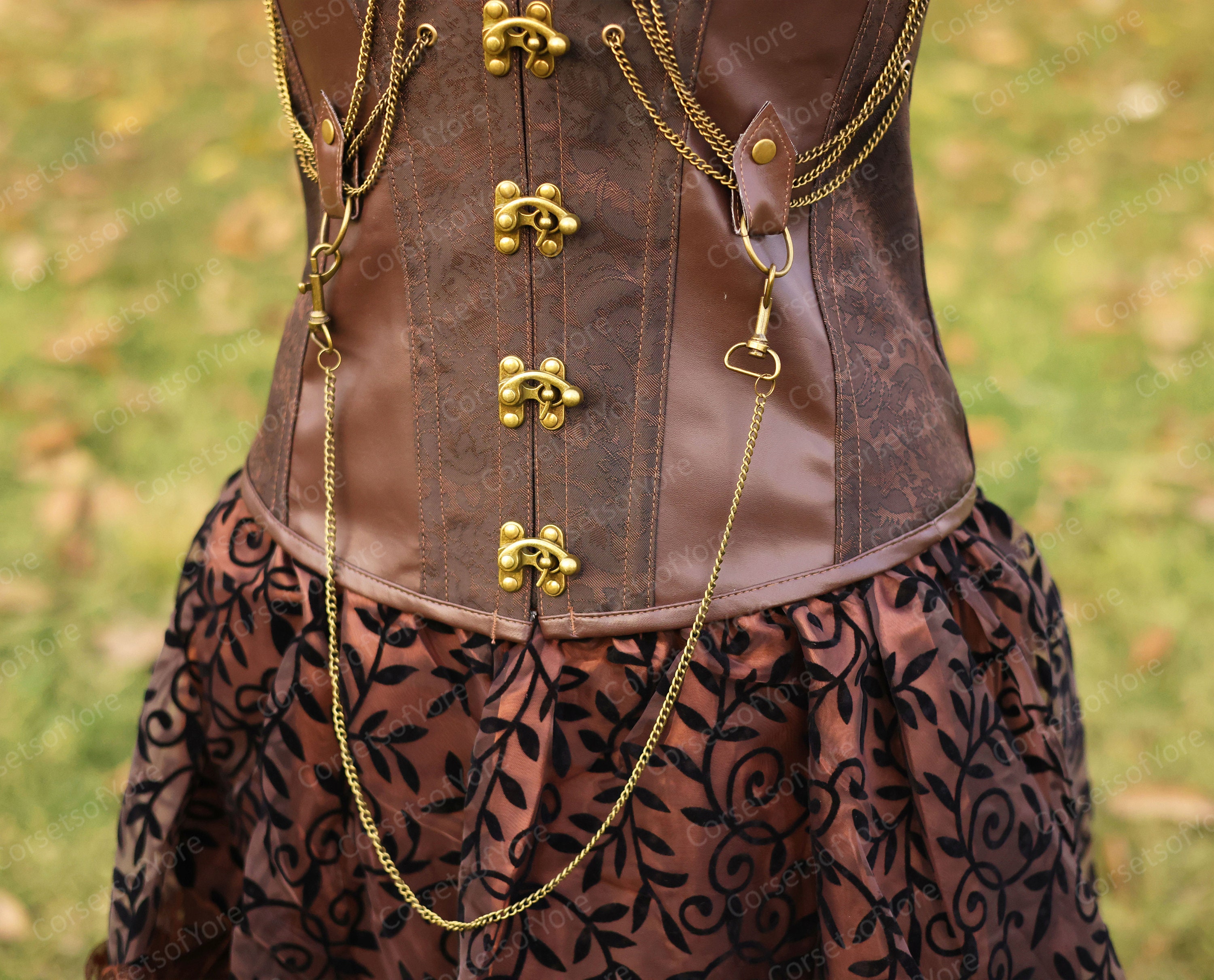 Renaissance Gothic Overbust Corset, Steampunk Pirate Lace up Corset ...