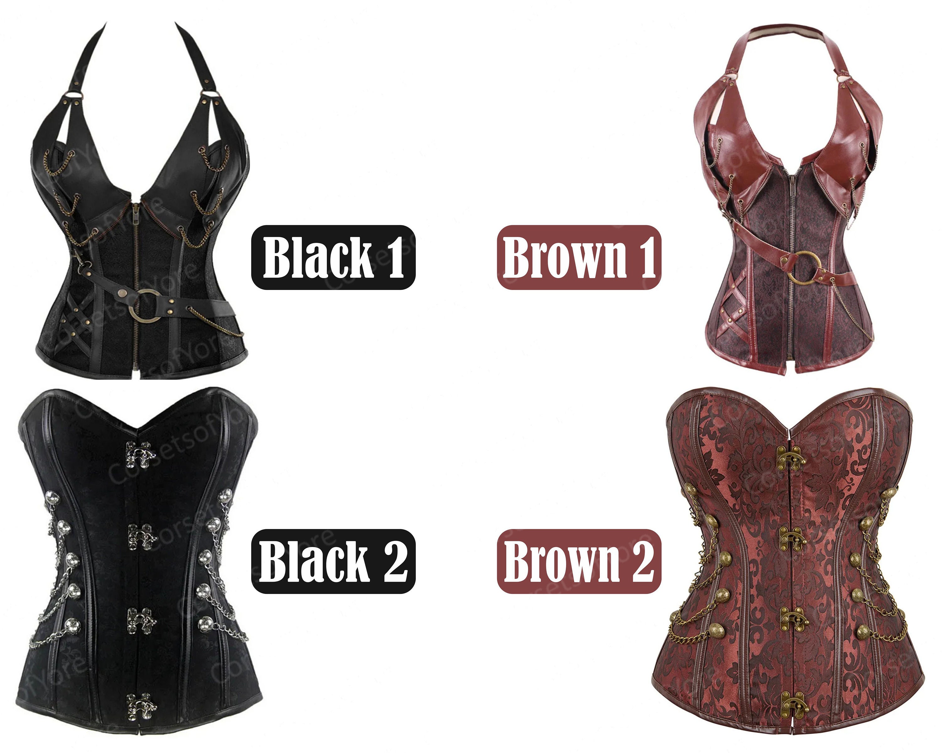 Renaissance Gothic Overbust Corset, Steampunk Pirate Lace up Corset ...