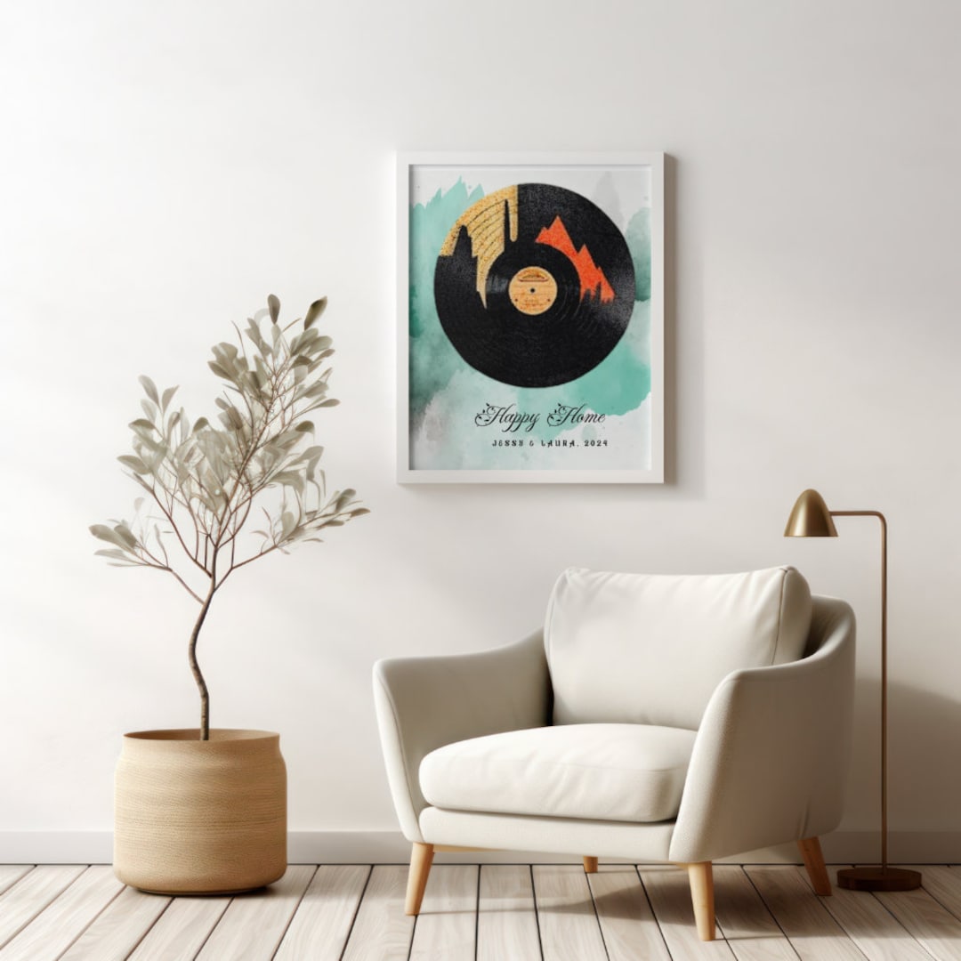 Personalized Vinyl Record Song Wall Art Print, Valentine Day Gift ...